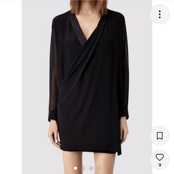 All Saints | Dresses | Allsaints Black Lucas Silk Dress | Poshmark